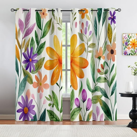 Boho Blackout Curtains for Girls Boys Home Decor, Cartoon Flowers ...