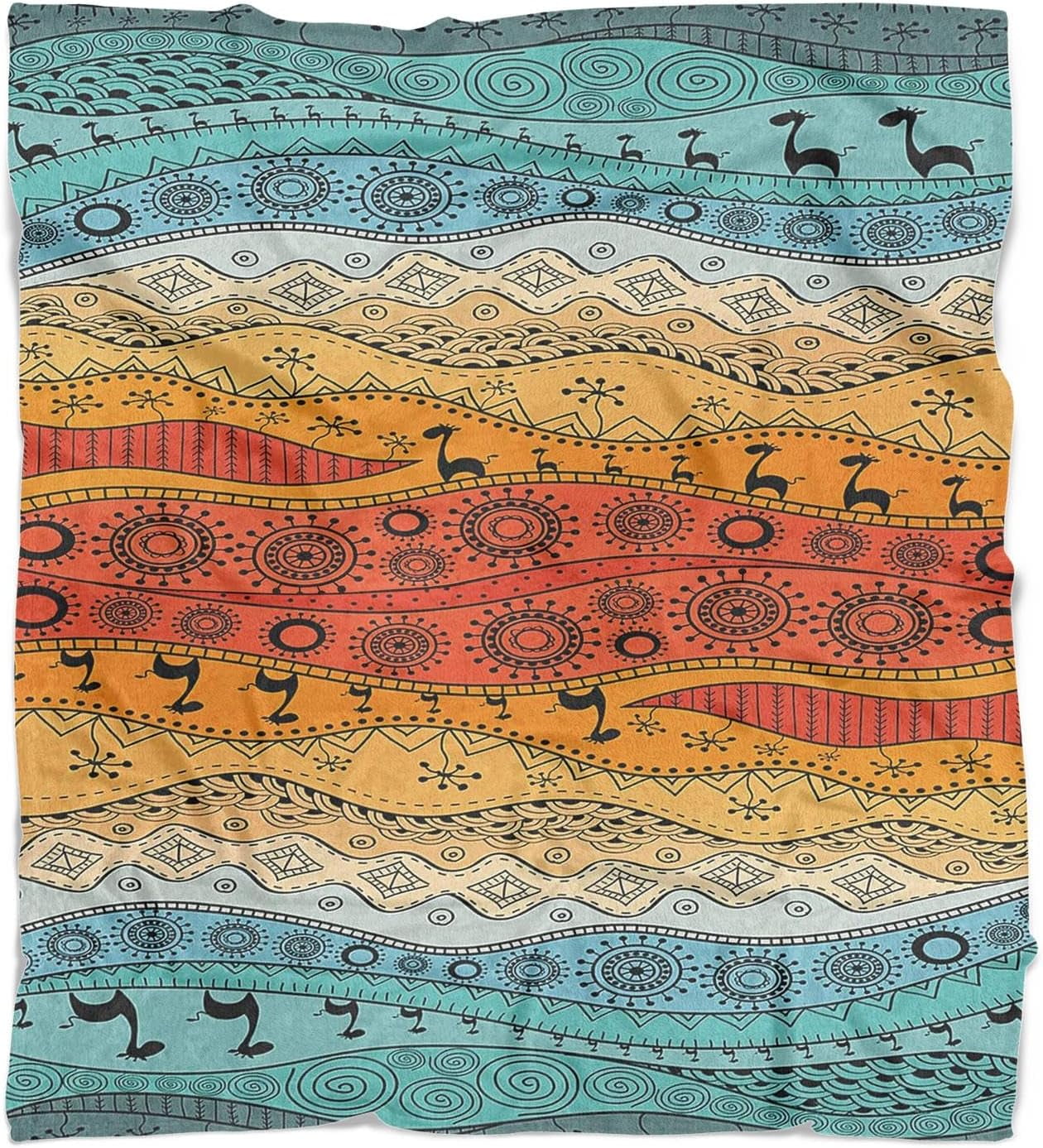 Boho Blanket 50x60inch, Flannel Blanket Soft and Cozy, Vintage Boho ...