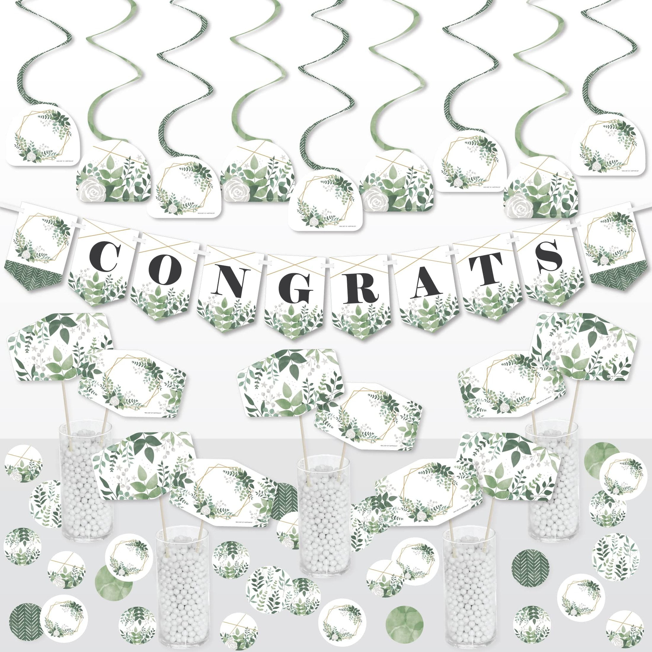 Boho Bliss Botanical Party Kit - 51 Piece Greenery Decor Set for ...