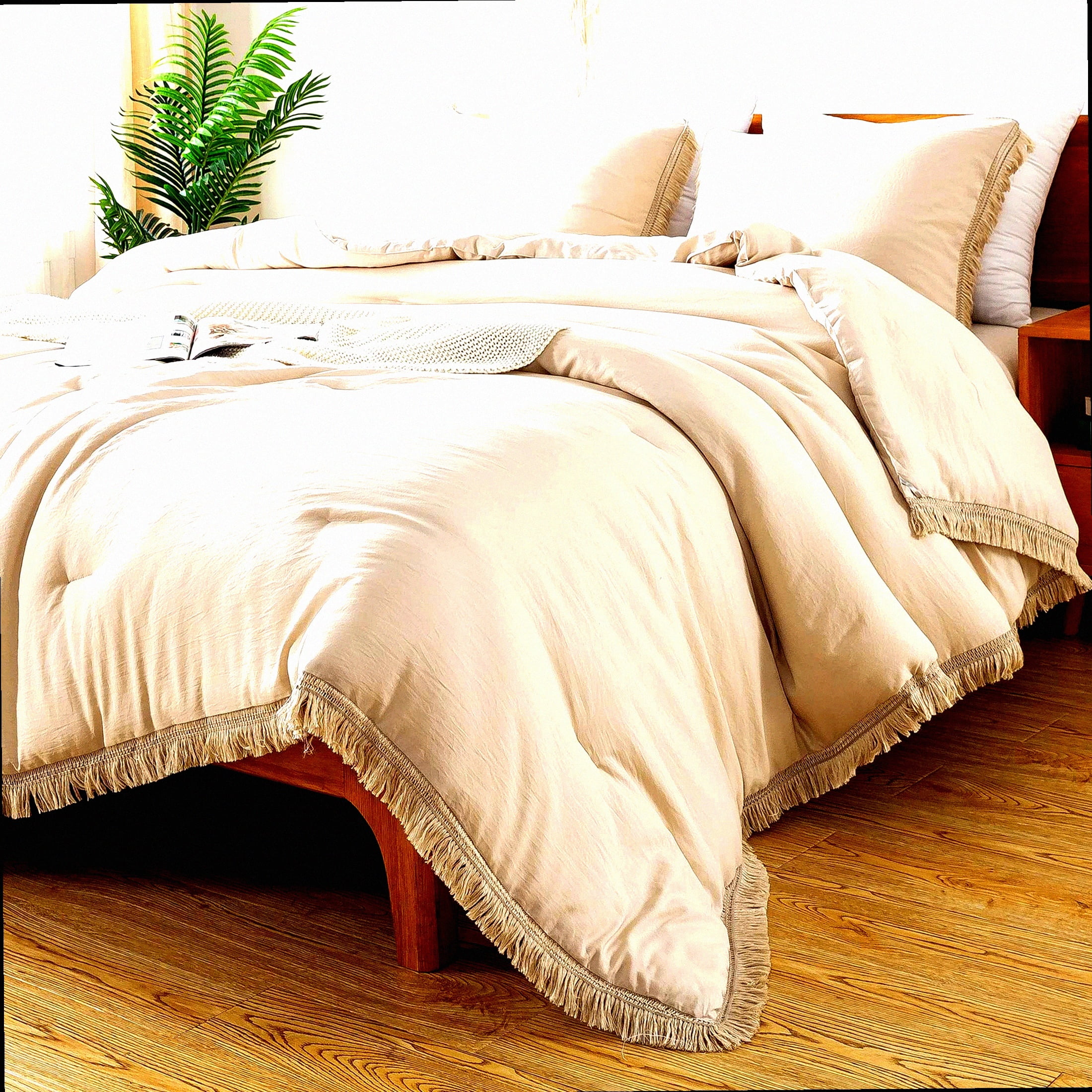 Boho Bliss Comforter Set - Lightweight Tel Fluffy Bedding, Soft All ...
