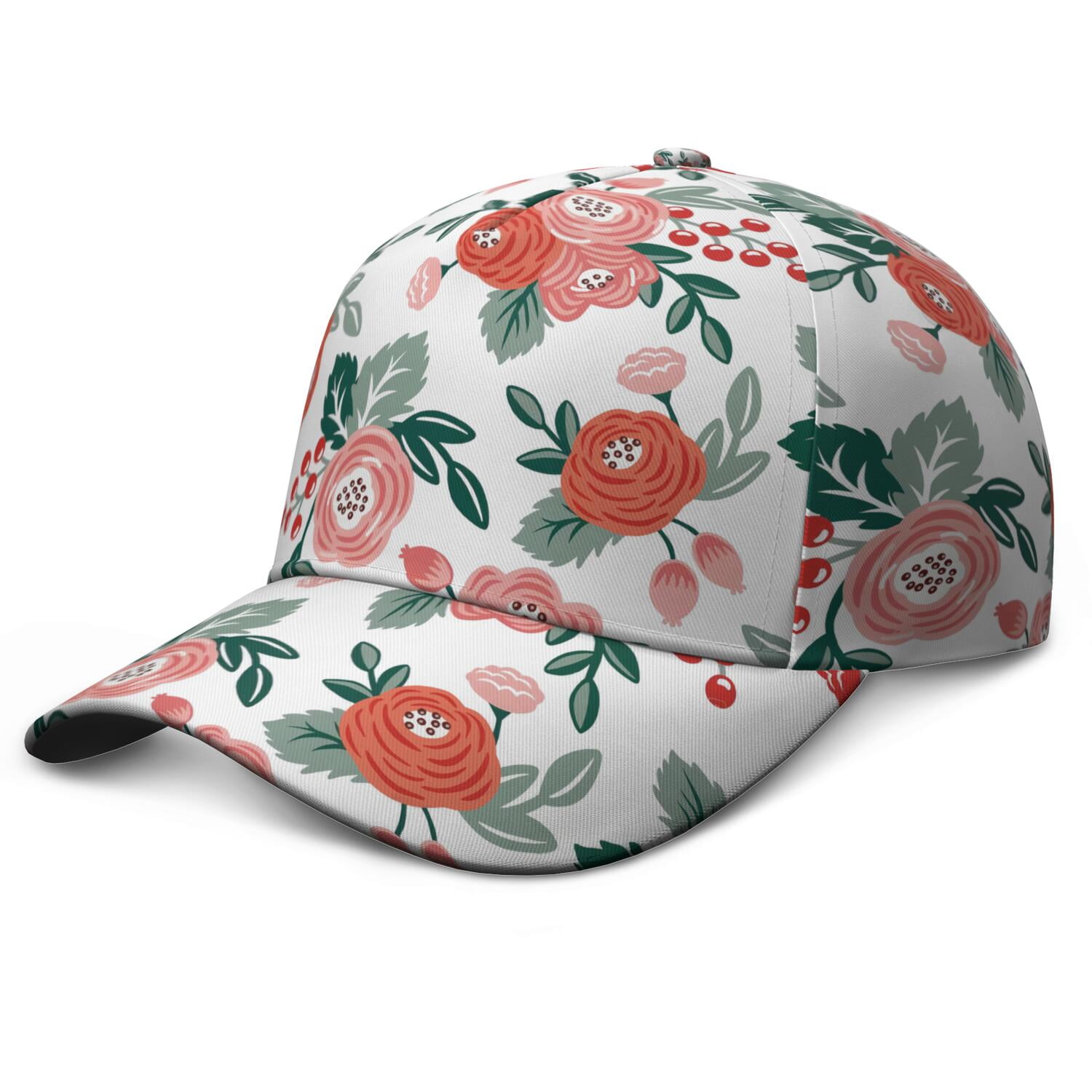 Boho Bloom Baseball Cap Adjustable Snapback Artistic Design - Walmart.com