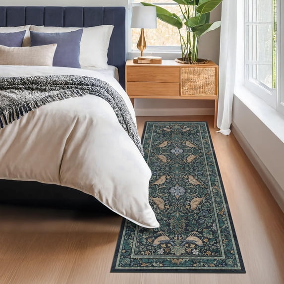 Boho Blue 2x7 Extra Long Runners For Large Kitchen - Vintflrunner Rug ...