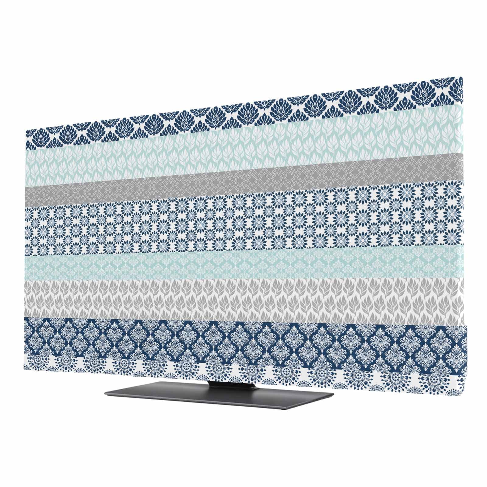 Boho Blue Aqua TV Cover for 32 Inch Screen,Stretch Fabric Dustproof TV ...