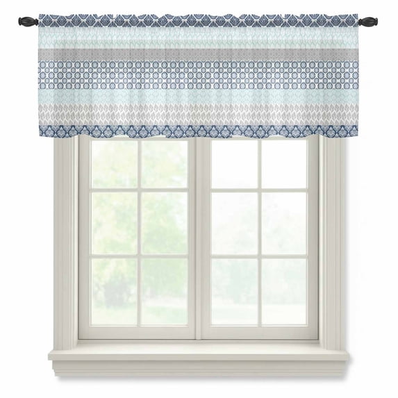 Boho Blue Aqua Valance Curtains for Kitchen/Living Room/Bathroom ...