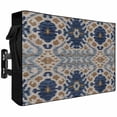 Boho Blue Brown Outdoor TV Cover 48 to 50 inch Ethnic Modern Geometric ...