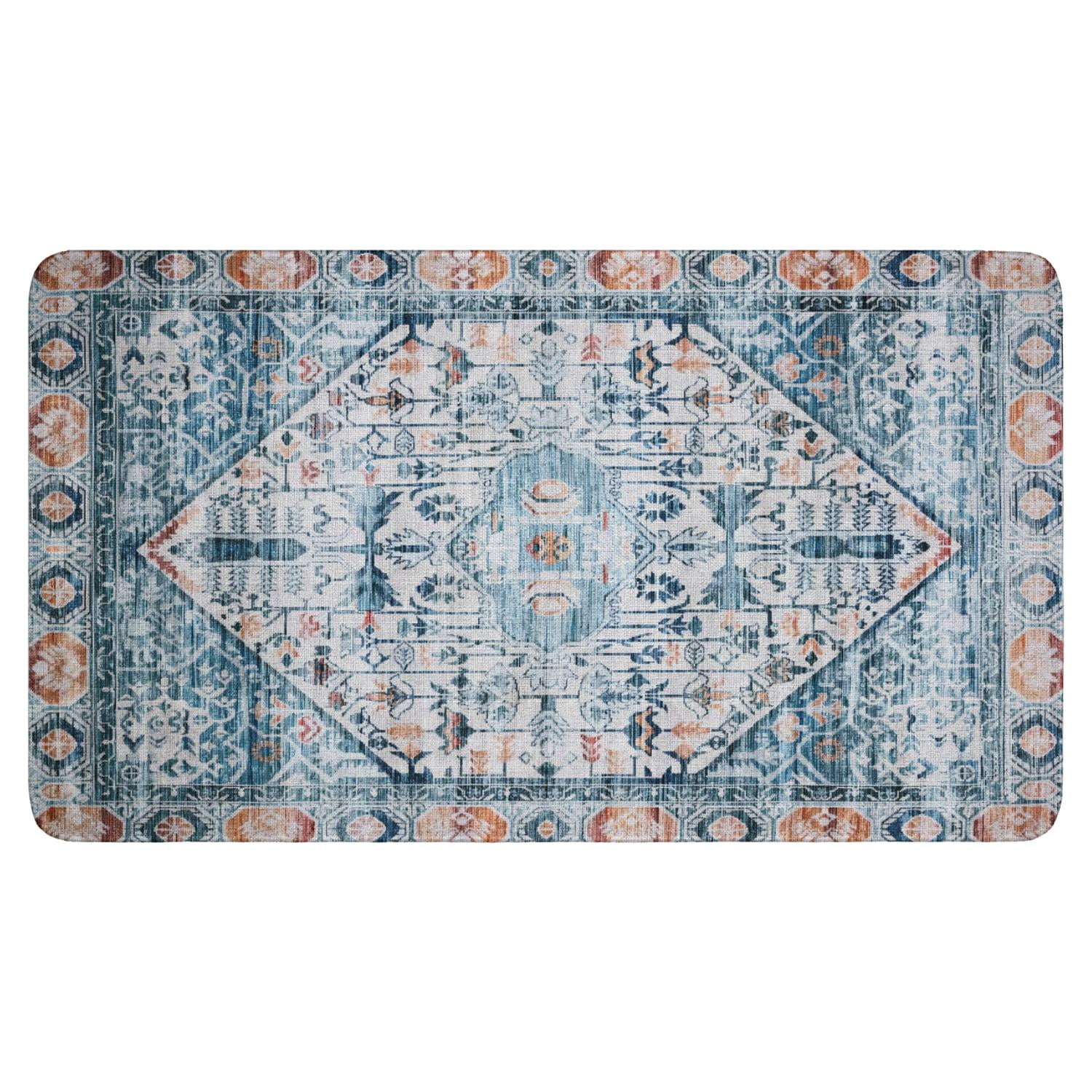 Boho Blue Carpet Door Mat Welcome Door Mat for Front Door, Home ...