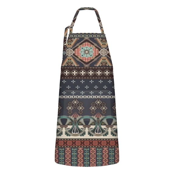 Boho Blue Elaborate Ethnic Pattern Apron-Garden Aprons for Women with ...