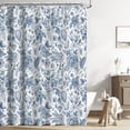 Boho Blue FlCotton Shower Curtain For Bathroom - Rustic ...