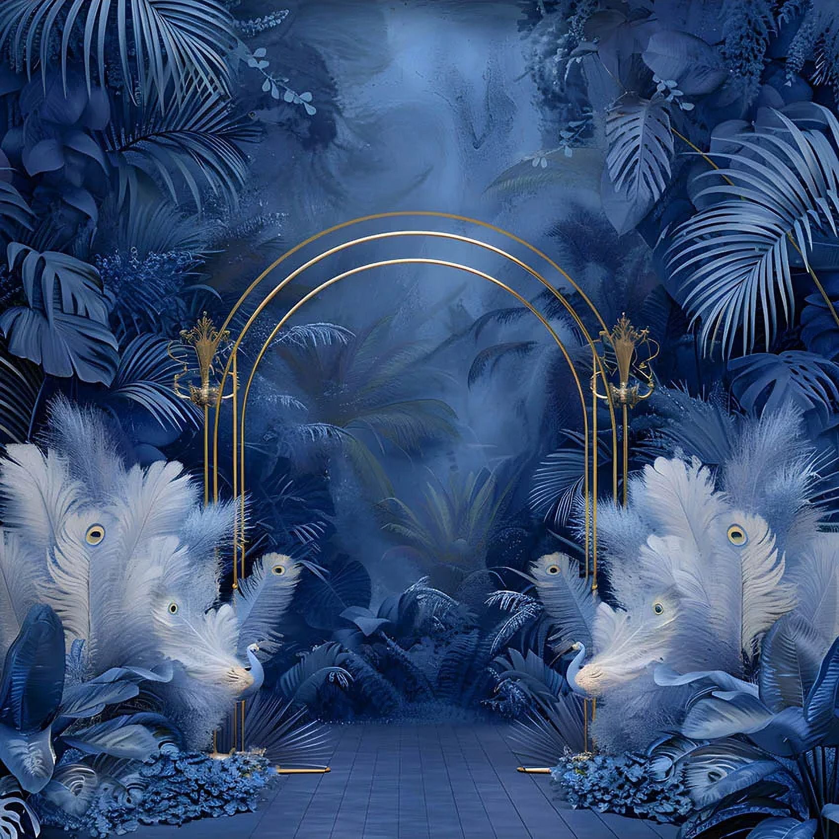 Boho Blue Floral Arch Wall Adult Birthday Wedding Maternity Portrait r ...