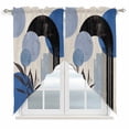Boho Blue Swag Curtain Valance for Window 2 Panels Modern Abstract Blue ...