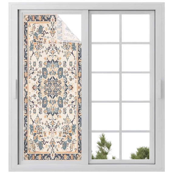 Boho Blue Window Privacy Film, Southwestern Ethnic Vintage Mexican ...