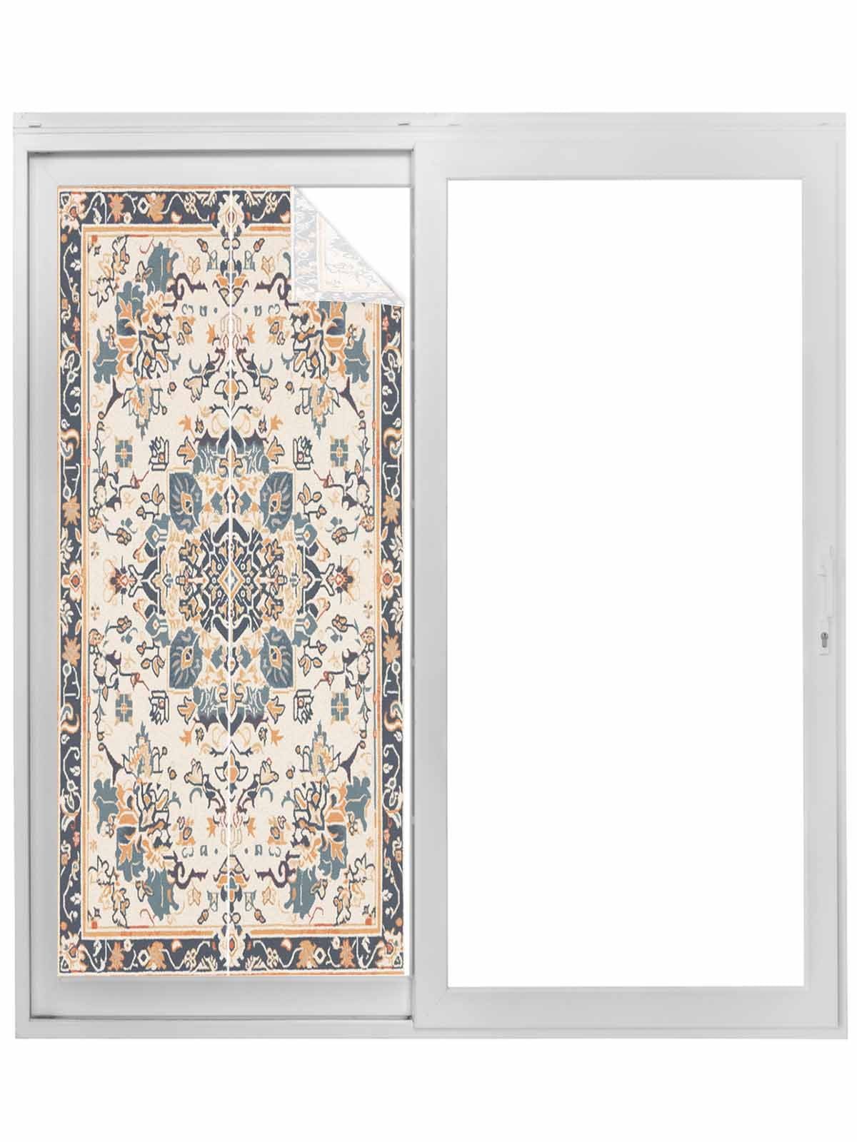 Boho Blue Window Privacy Film, Southwestern Ethnic Vintage Mexican ...