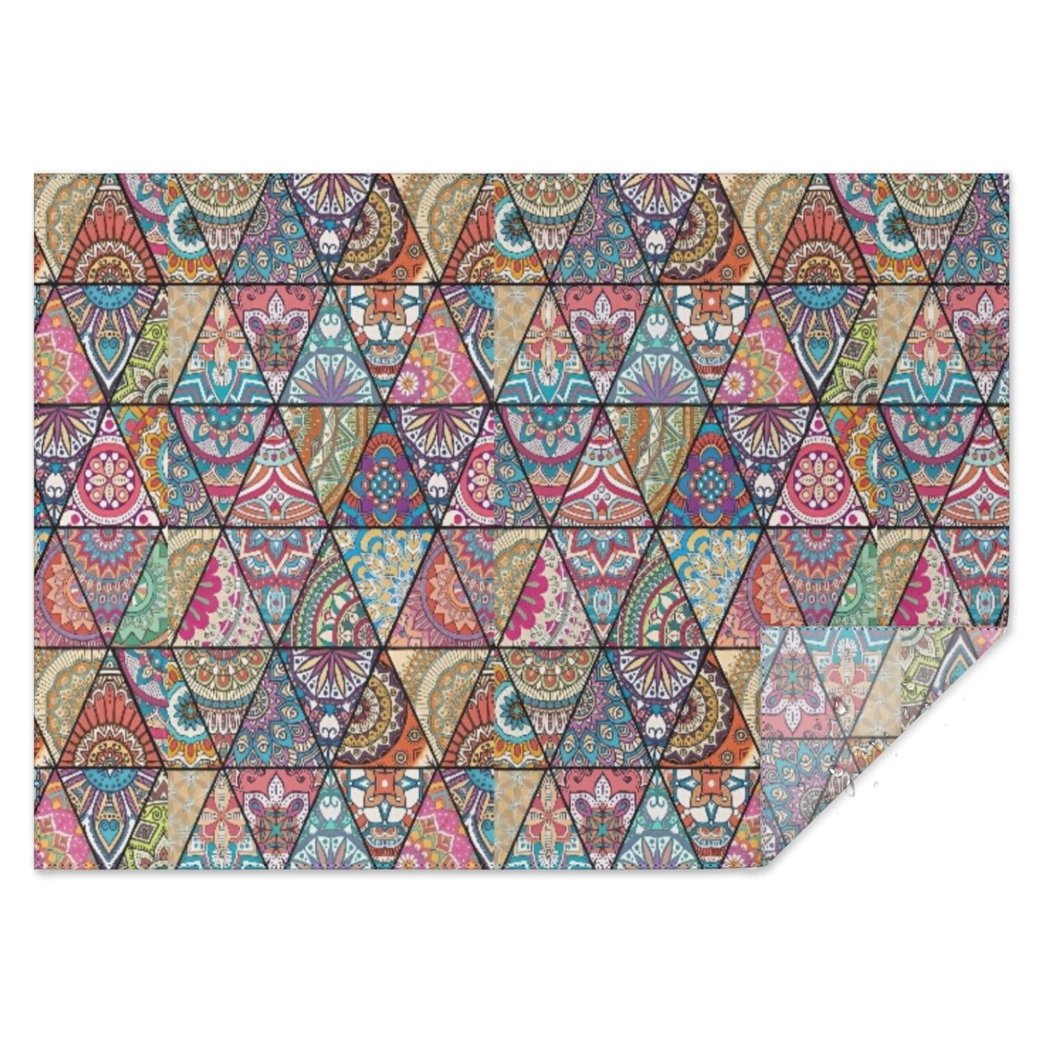 Boho Bohemia Flower Rectangle Tablecloth 60"x84",Waterproof Polyester ...