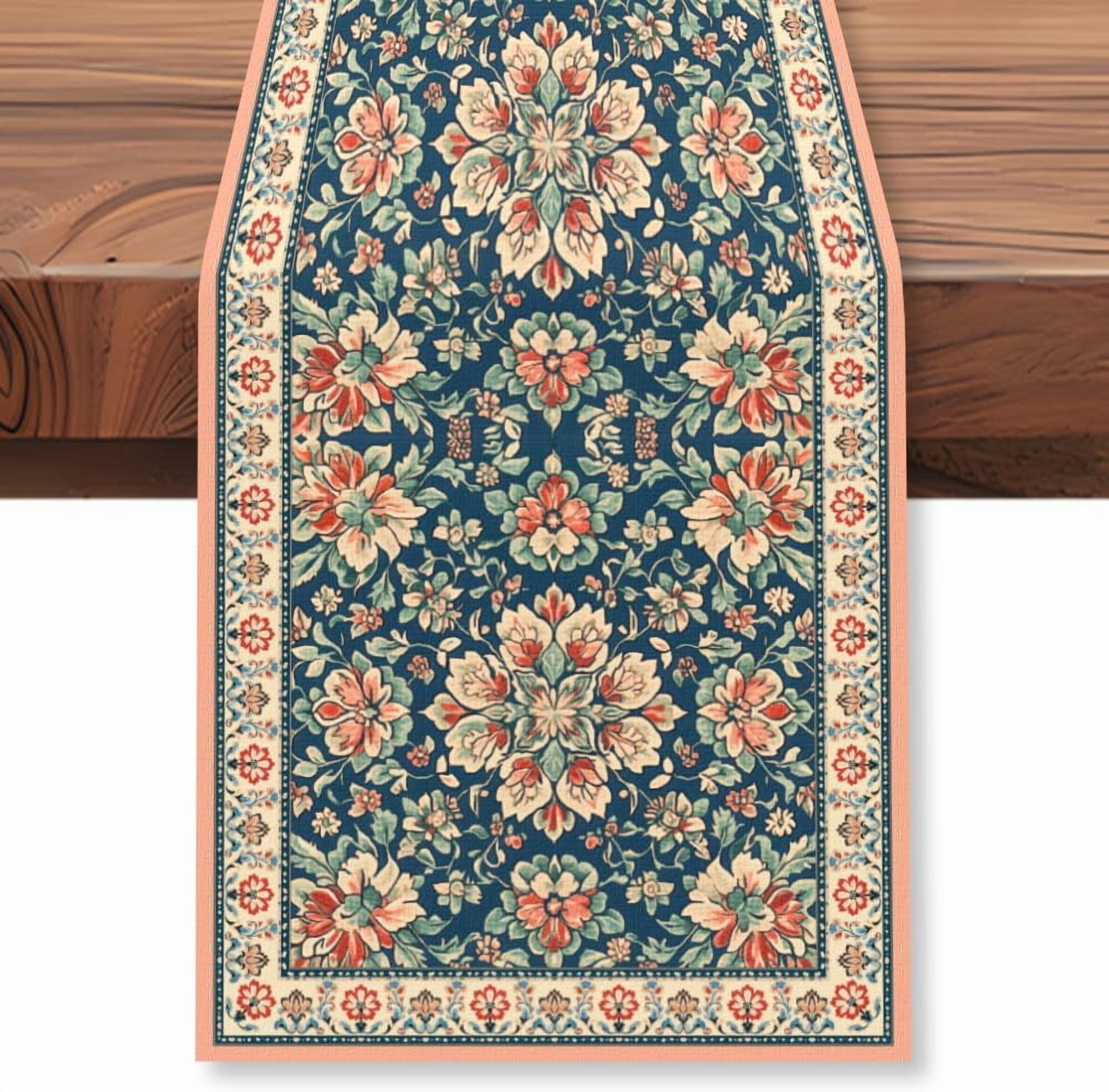 Boho Bohemia Flower Table Runner 13x72 Inch Rustic Farmhouse Floral ...