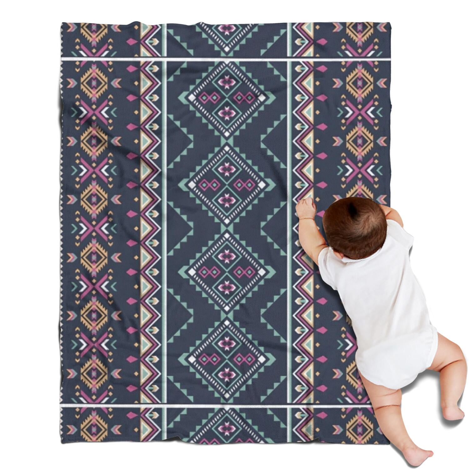 Boho Bohemia Geometric Line Art Blanket,Comfortable Soft Flannel Throw ...