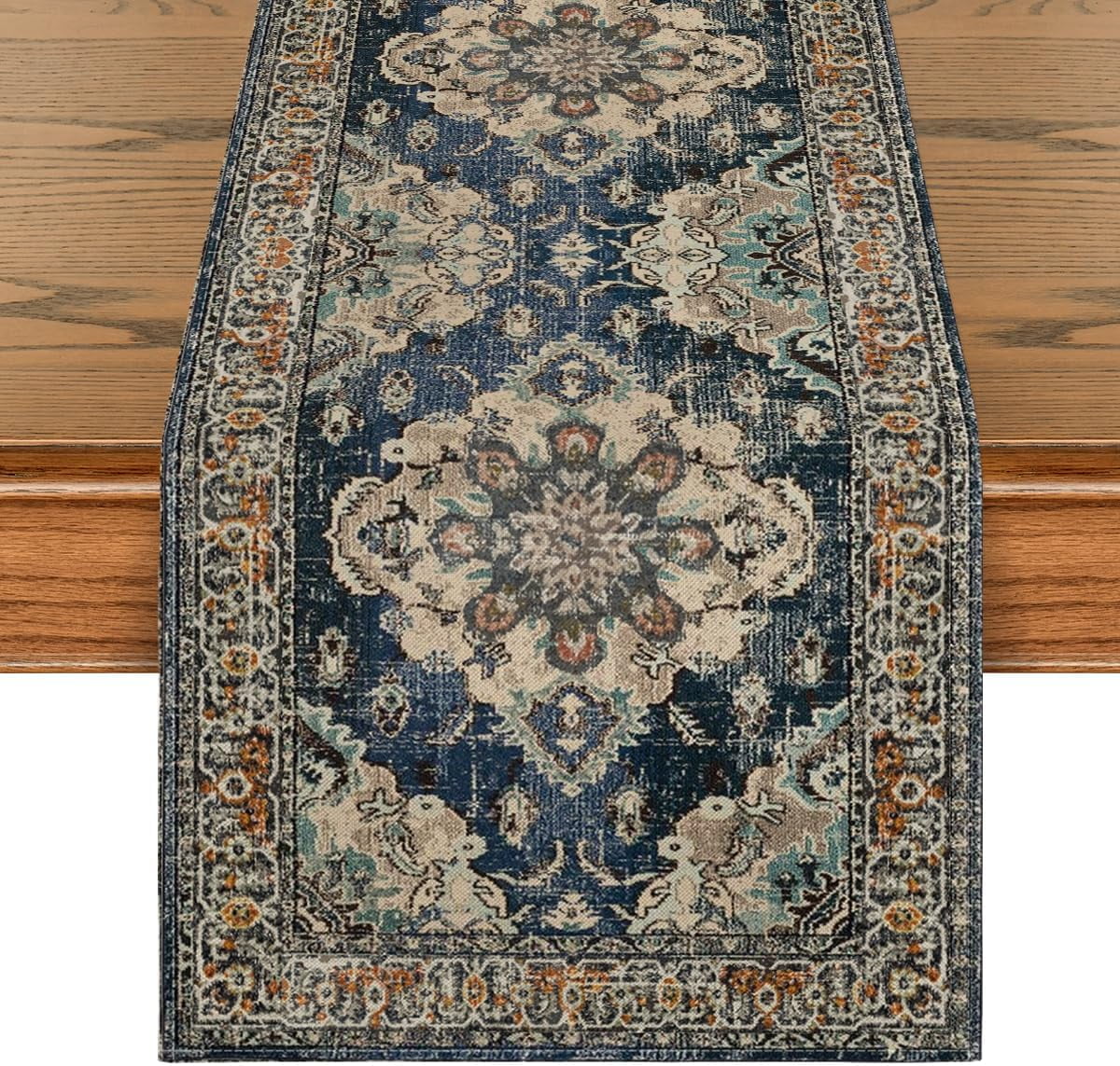 Boho Bohemia Style Black Linen Table Runners Country Rustic Farmhouse ...