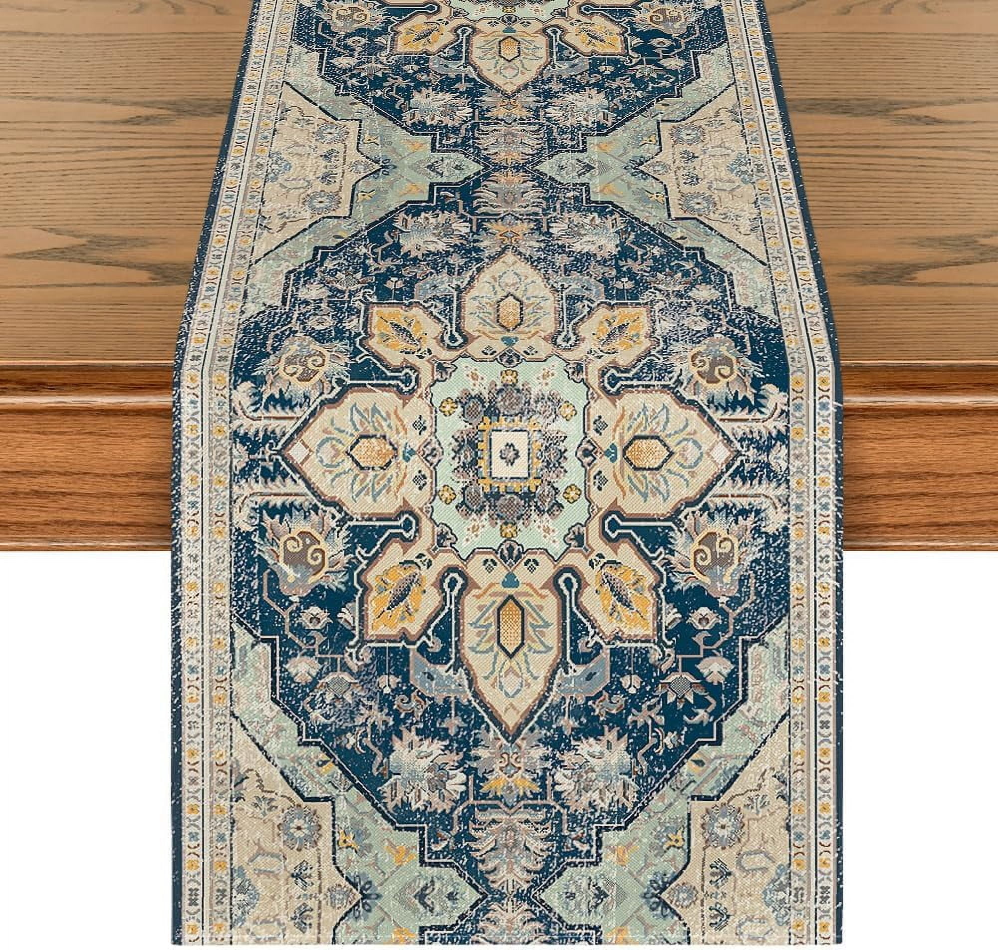 Boho Bohemia Style Linen Table Runners Dresser Scarf r Reusable Dining ...