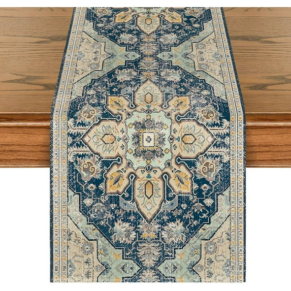 Boho Bohemia Style Linen Table Runners Dresser Scarf r Reusable Dining ...