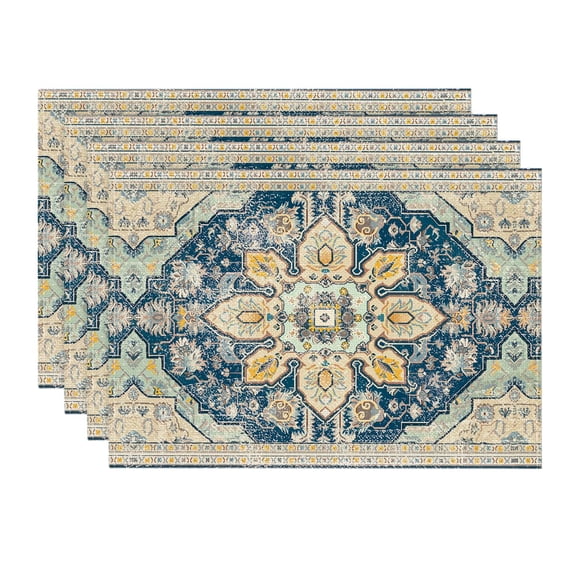 Boho Bohemia Style Sliver Placemats Set Of 4 12x18 Inch Country Rustic ...