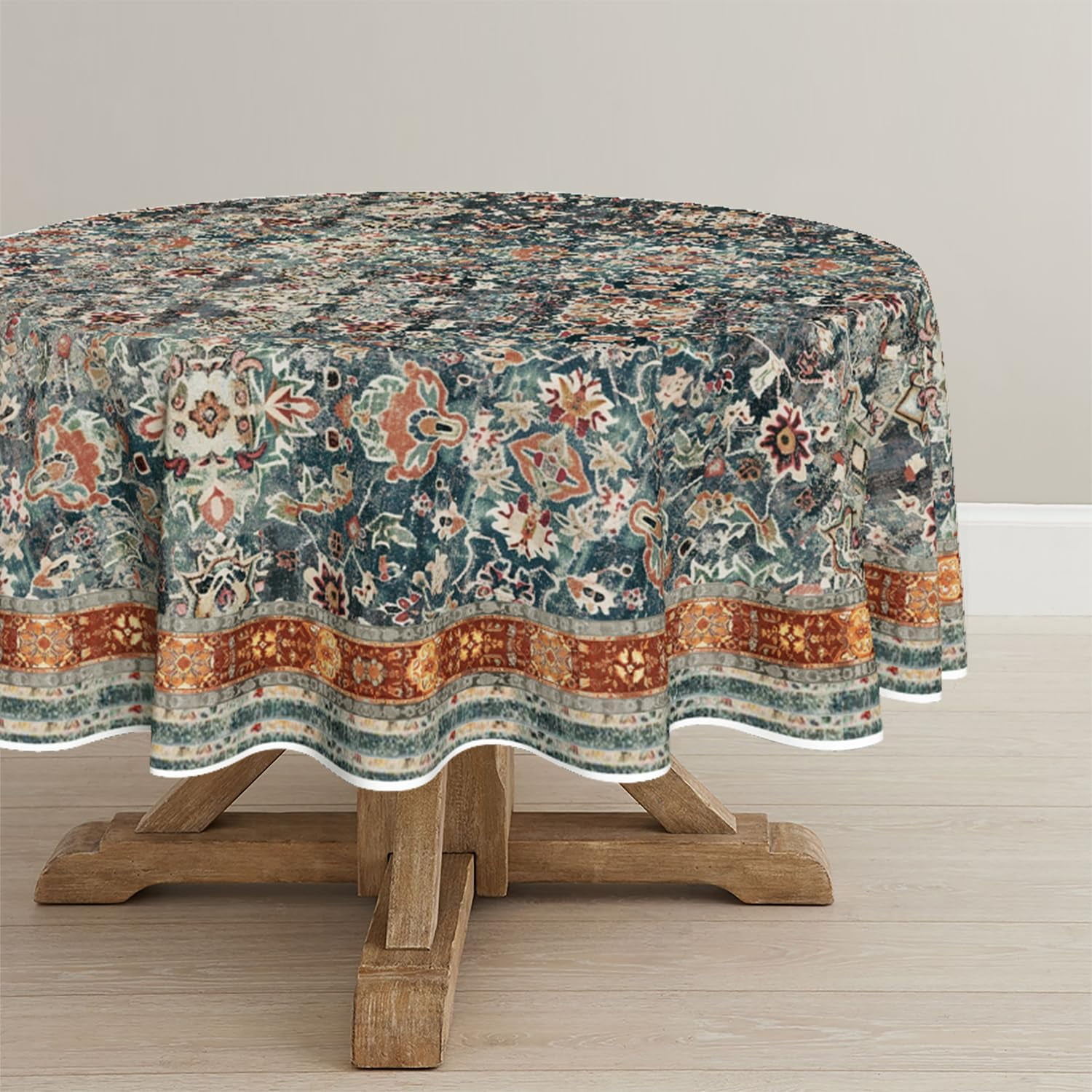 Boho Bohemia Style Tablecloth 60x60 Inch Round, Vintage Country Rustic ...