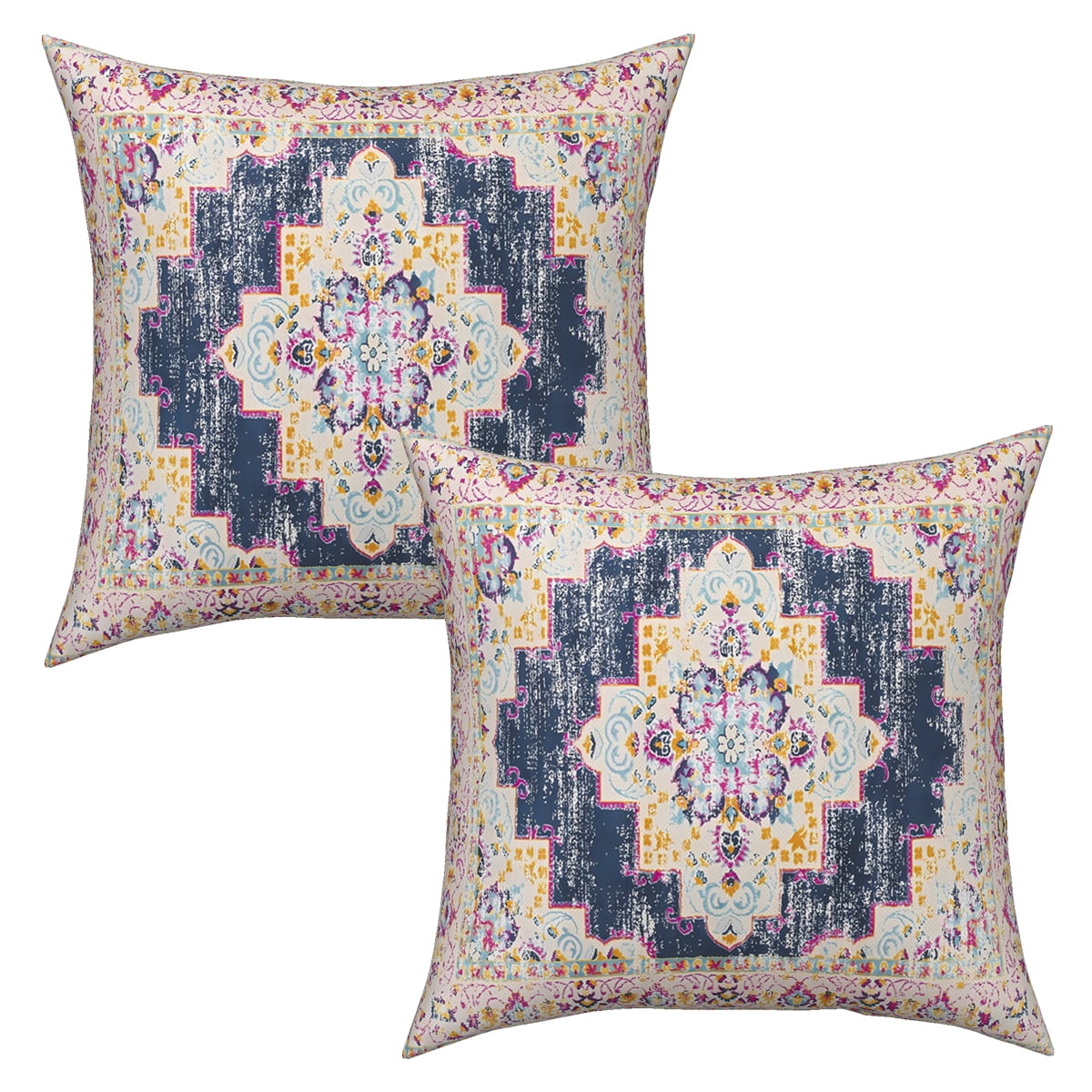 Boho Bohemian Throw Pillow Covers 18x18 inch Set of 2,Multicolored ...