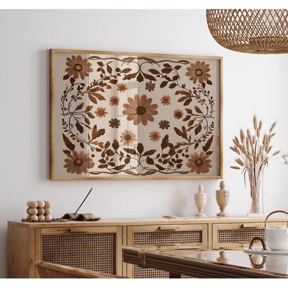 Boho Botanical Neutral Brown Floral Poster, Poster Home Decor, Poster ...