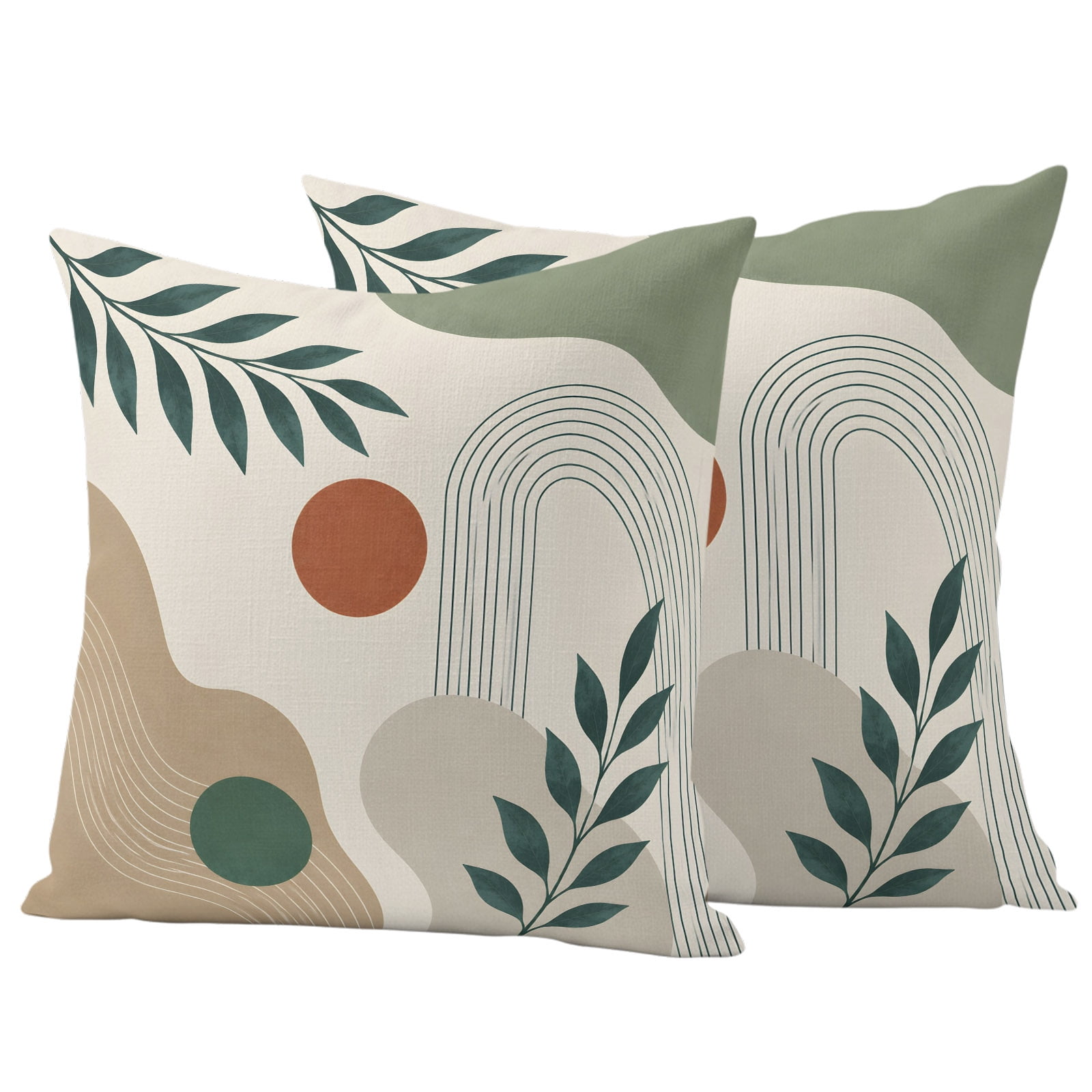 Boho Botanical Outdoor Pillow Covers Set of 2 Sage Green Eucalyptus ...
