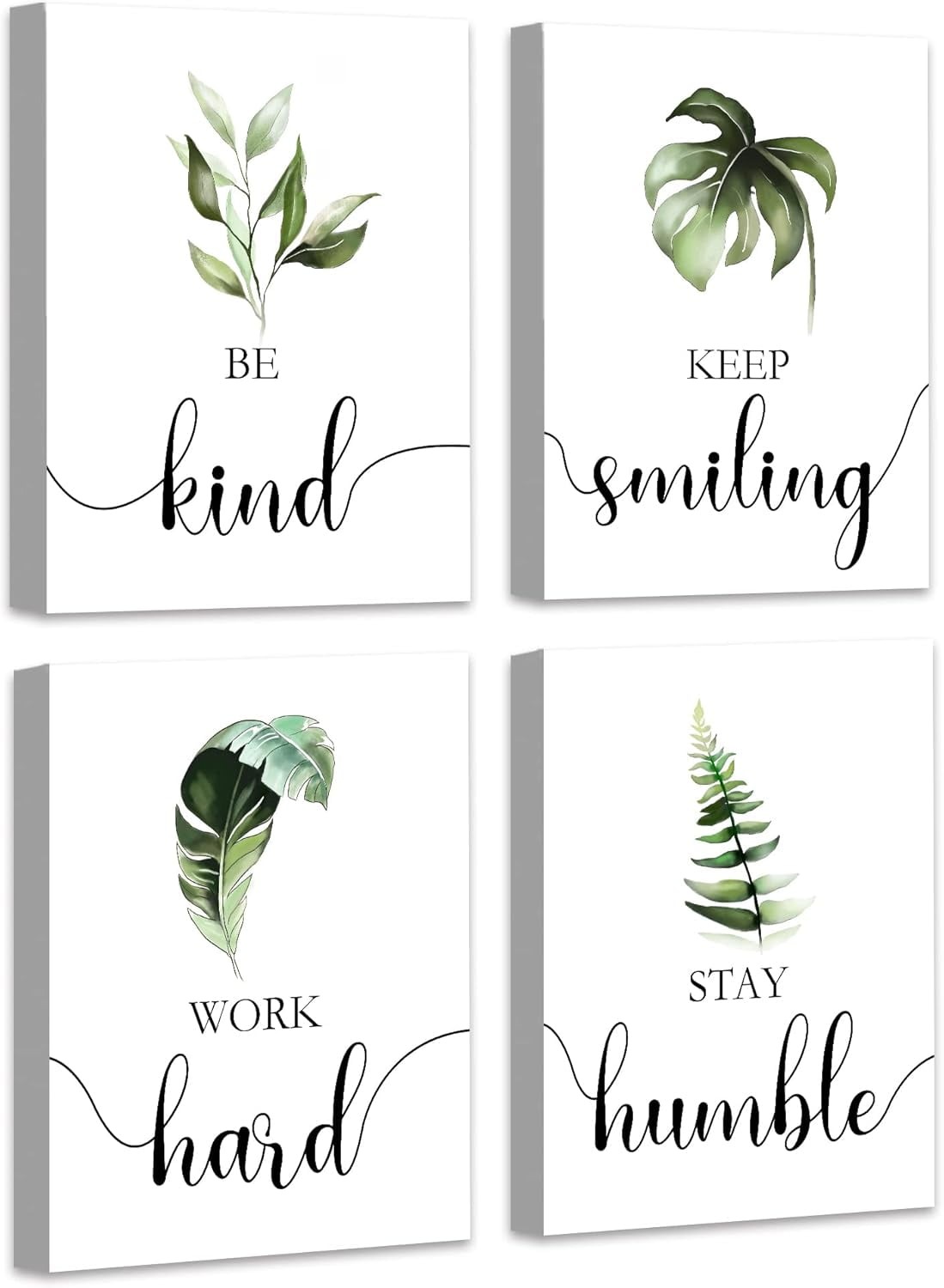Boho Botanical Plant Inspirational Wall Decor, Motivational Wall Art ...