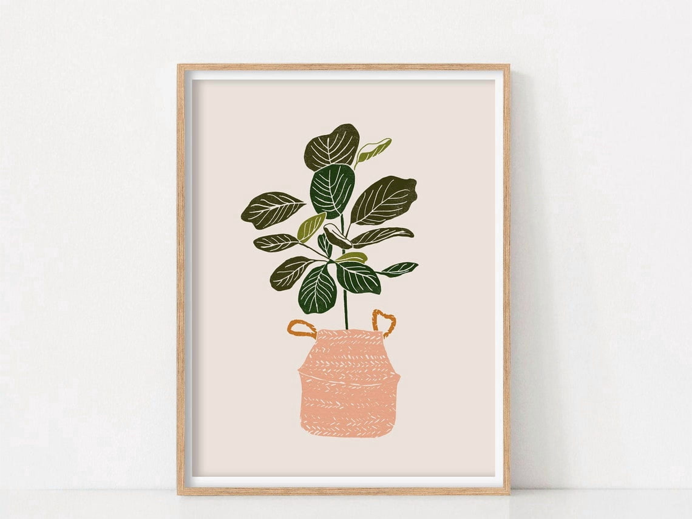 Boho Botanical Poster Fiddle Leaf Fig Wall Art Nursery Decor House ...