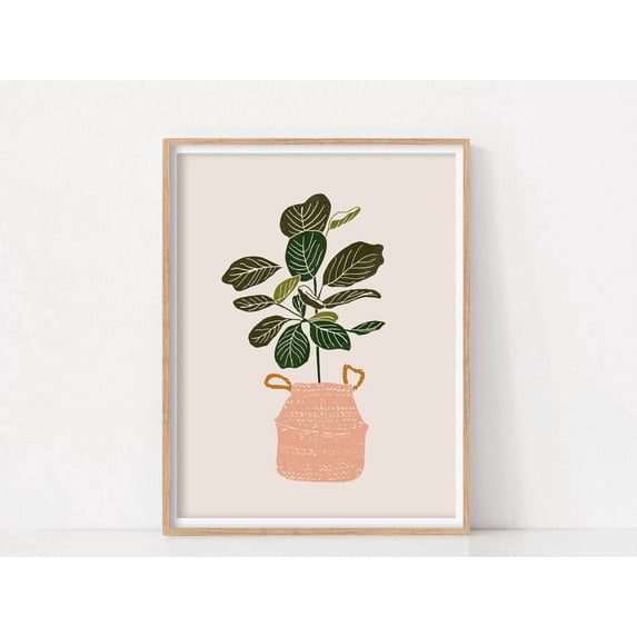 Boho Botanical Poster Fiddle Leaf Fig Wall Art Nursery Decor House ...