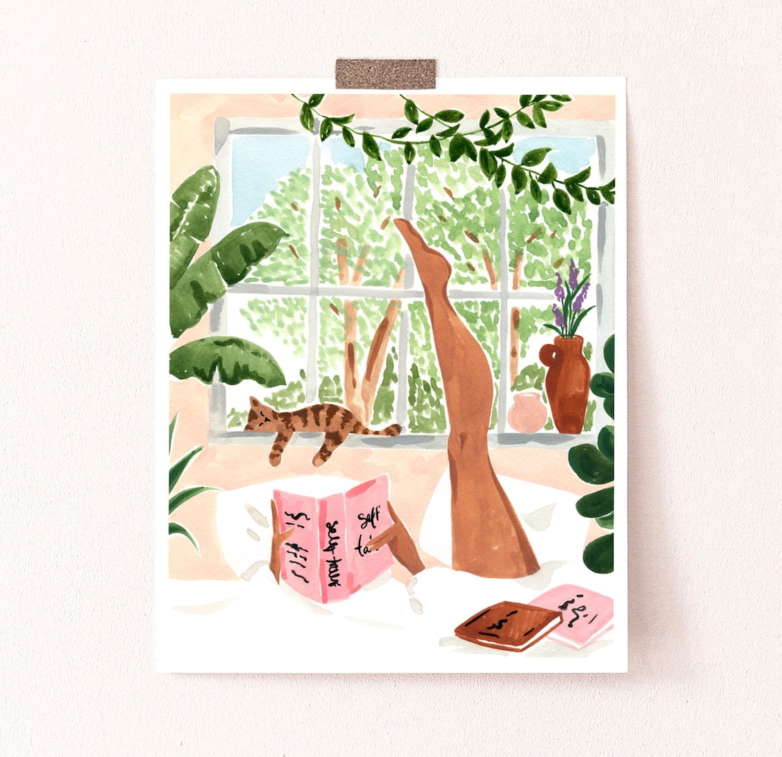 Boho Botanical Print, Gouache Illustration (Matte Paper, Multiple Sizes ...