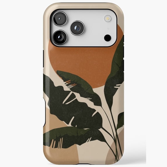 Boho Botanical Sun Abstract Leaves ifor iPhone Case 11 through 17 Pro ...