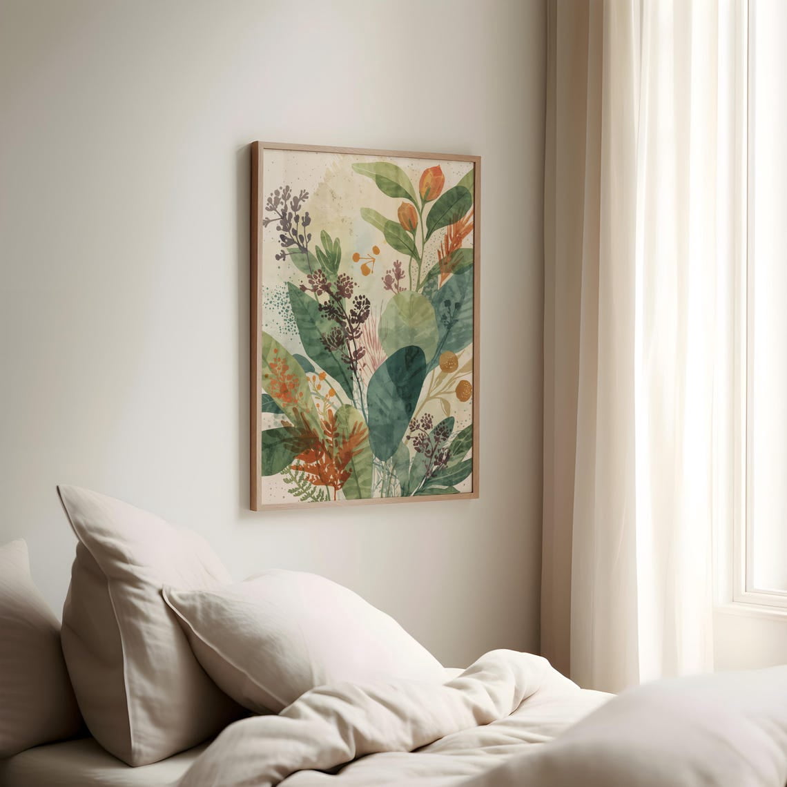 Boho Botanical With Green Tones Plant Design Nature Calming Creative ...