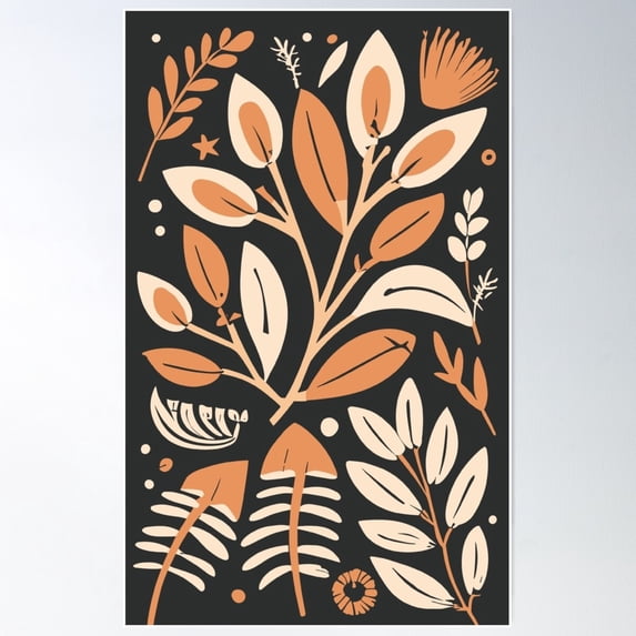 Boho Branches And Leaves Poster Wall Art Bedroom Wall Art - Walmart.com