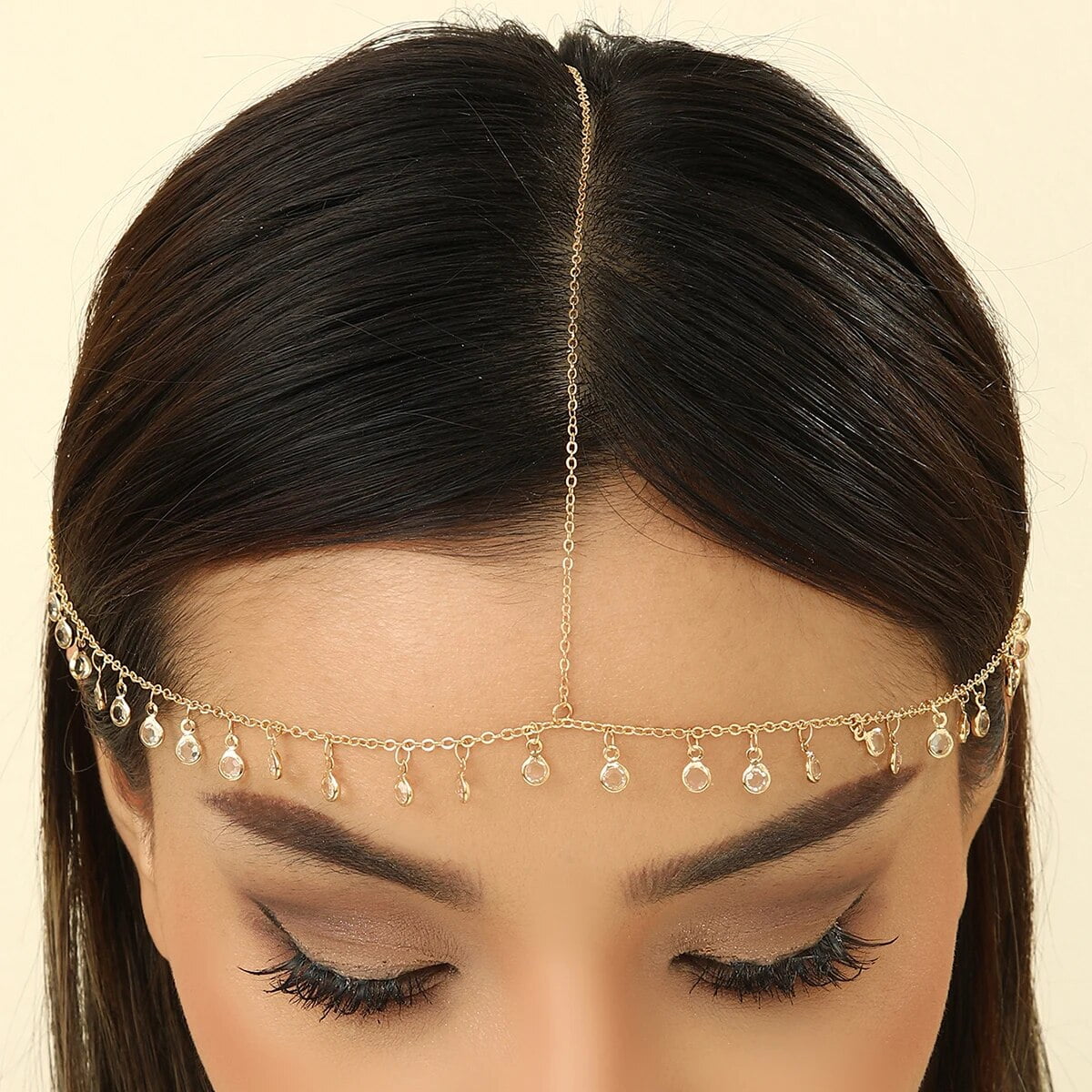 Boho Bridal Rhinestone Head Chain Headbands Wedding Accessories Crystal ...