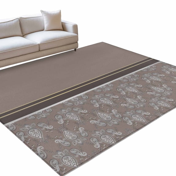 Boho Brown Flower Washable Rug 3x5 Area Rug for Living Room Bedroom Non ...