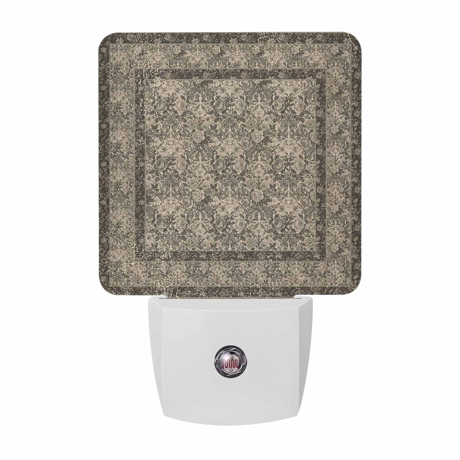 Boho Brown Flowers Plug-in LED Night Lights Vintage Ethnic Style ...