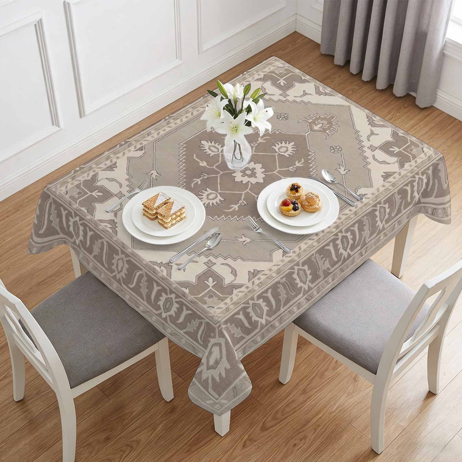 Boho Brown Geometric Abstrac Table Cloth 60x84in, Waterproof Rectangle ...