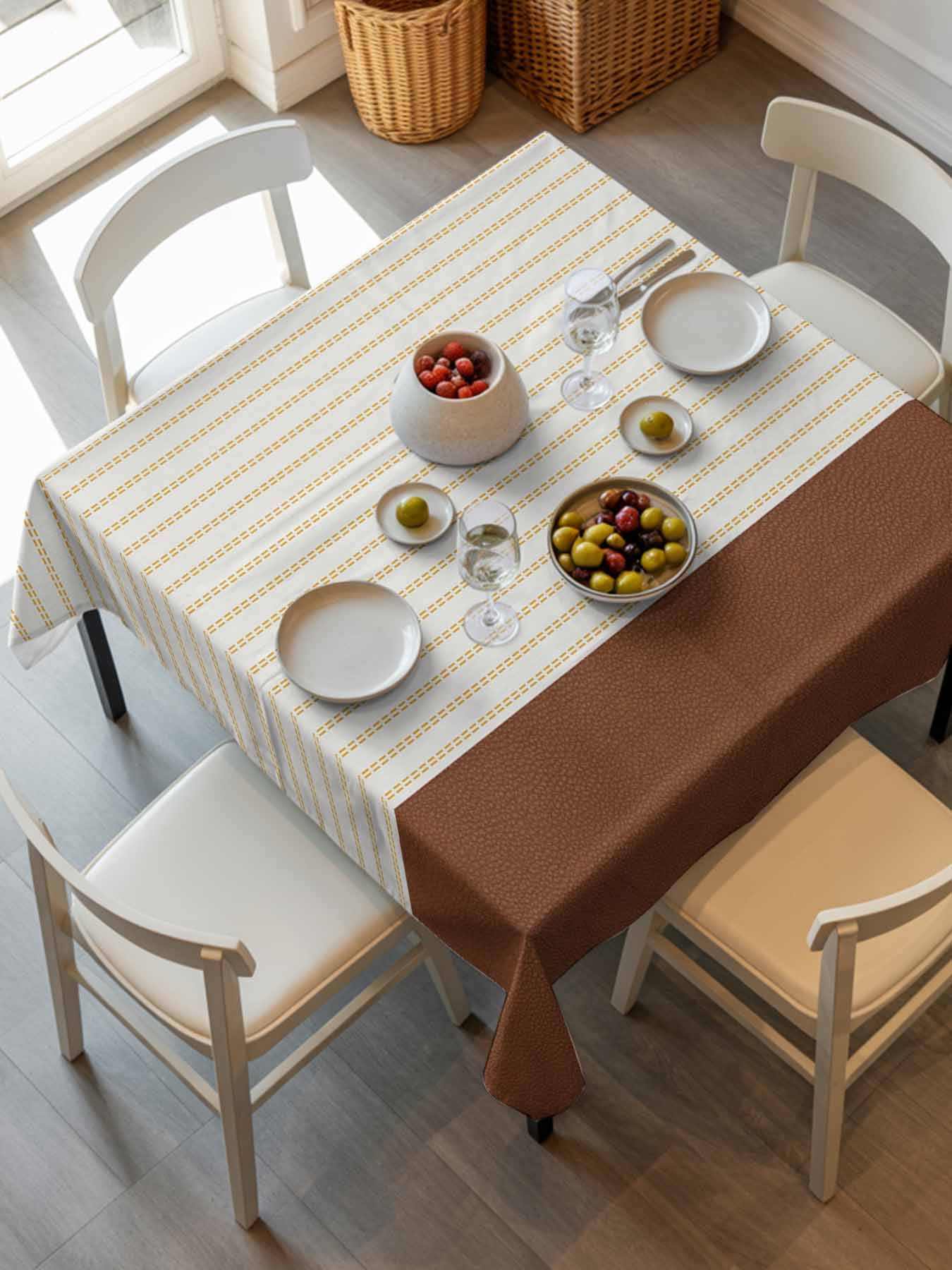 Boho Brown Leather Texture Tablecloth Square Table Cloth 54x54 ...