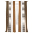 Boho Brown Sheer Curtains 108 Inches Long 2 Panels, Striped Tribal ...