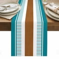Boho Brown Table Runner, and Blue Striped Tribal Farmhouse Style Cotton ...