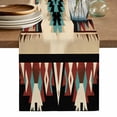 Boho Brown Teal Red Table Runner, Southwestern Geometric Abstract Retro ...