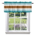 Boho Brown Valances for Windows, and Blue Striped Tribal Farmhouse ...