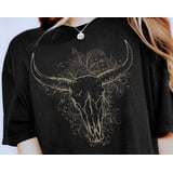 Boho Bull Skull Shirt Country Shirts Flower Longhorn Skull Tee Cowgirl ...