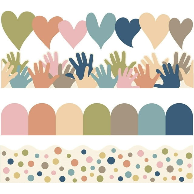 Boho Bulletin Board Borders Classroom Colorful Border Stickers Boho Die ...