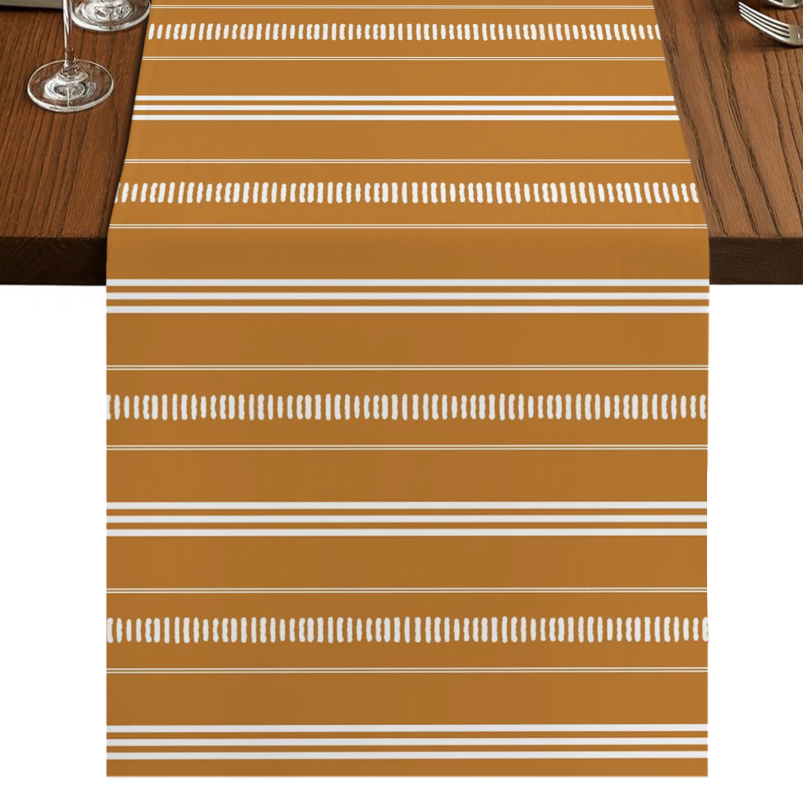 Boho Burnt Orange Burlap Cotton Table Runner 13x108 Inches Long ...