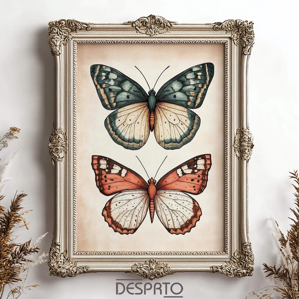 Boho Butterflies Print, Moody Butterfly Wall Decor, Butterfly Print ...