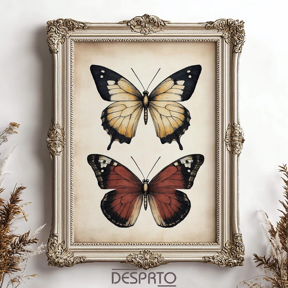 Boho Butterflies Print, Moody Butterfly Wall Decor, Butterfly Print ...