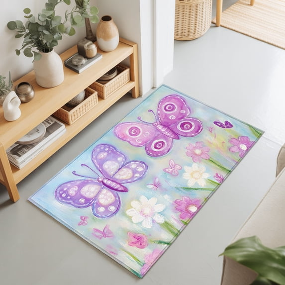 Boho Butterfly 2'x3' Rug for Entryway Front Door Kitchen Sink Area ...