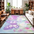 Boho Butterfly 5'x8' Rug for Bedroom Under Queen Bed Placement ...